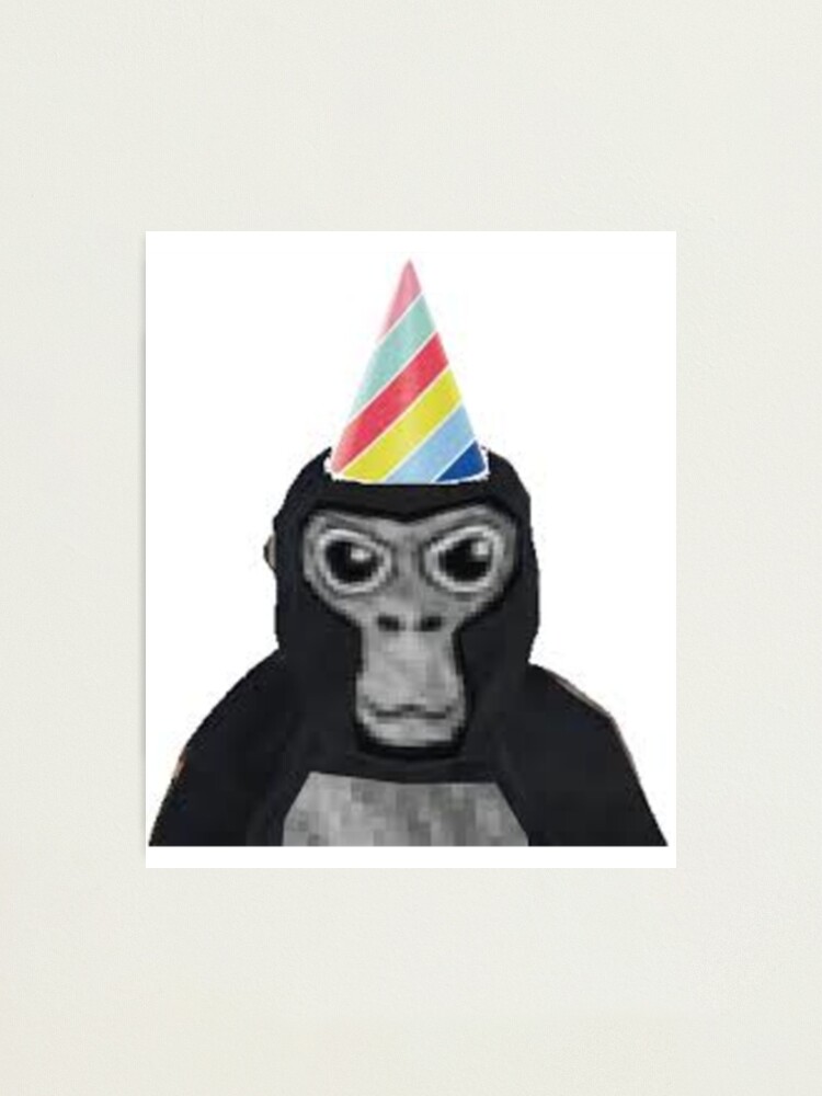 "Gorilla tag monkey with birthday hat " Photographic Print for Sale by ...