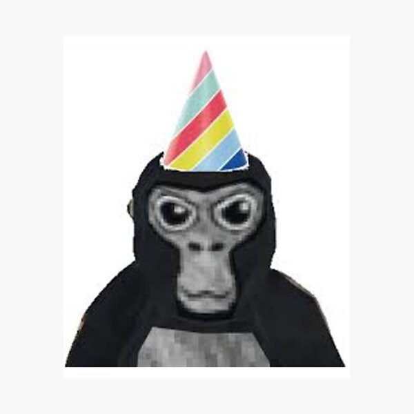 "Gorilla tag monkey with birthday hat " Photographic Print for Sale by ...