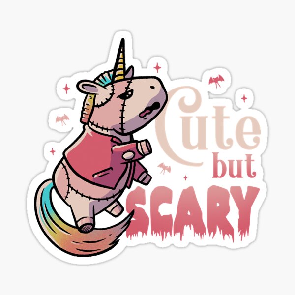 "Cute But Scary Funny Cute Spooky " Sticker by FrankHammo6485 | Redbubble
