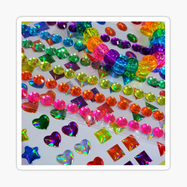 "Rainbow 90's Jewels" Sticker by LillybellDesign | Redbubble