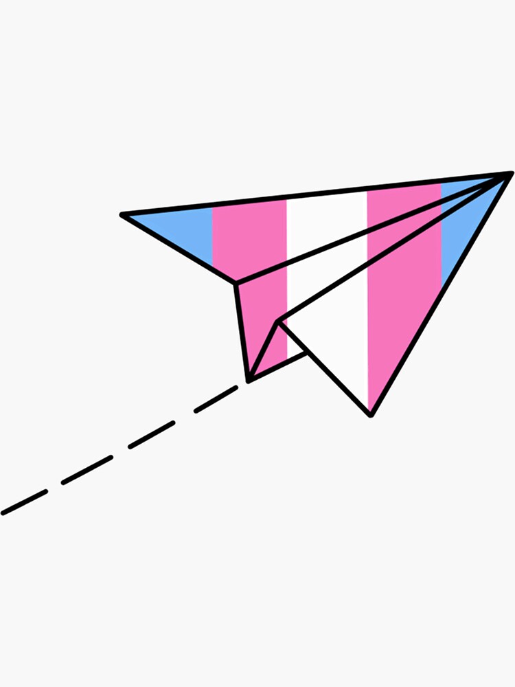 "Transgender Pride Paper Airplane Classic ." Sticker by gorzibdowerh ...