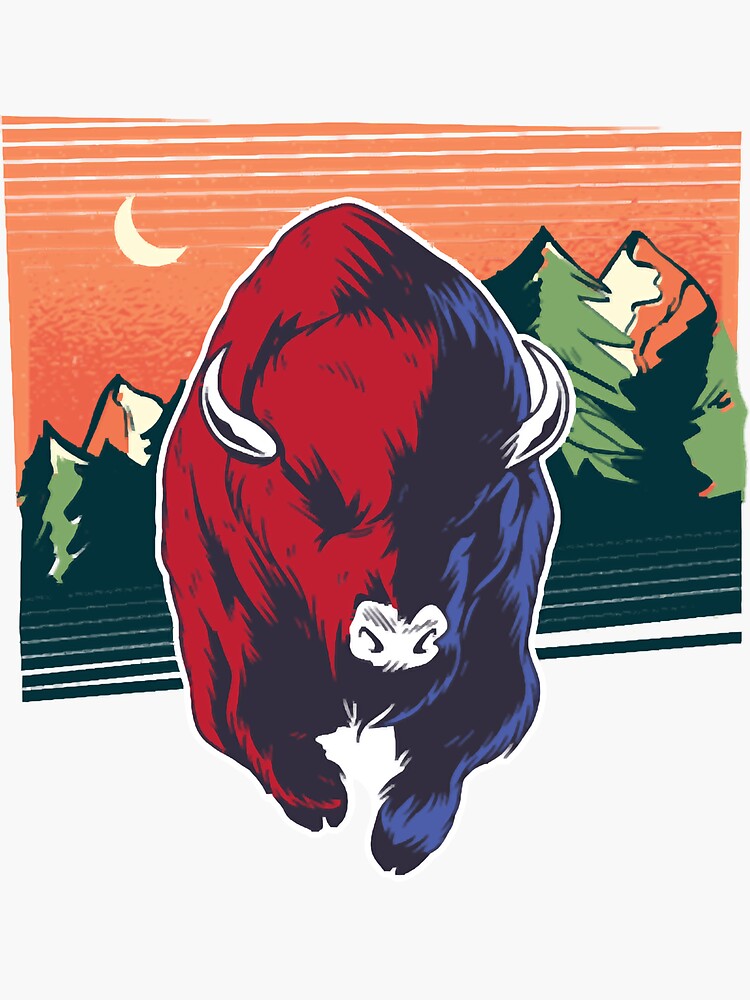 "American Bison" Sticker by SubaChock | Redbubble