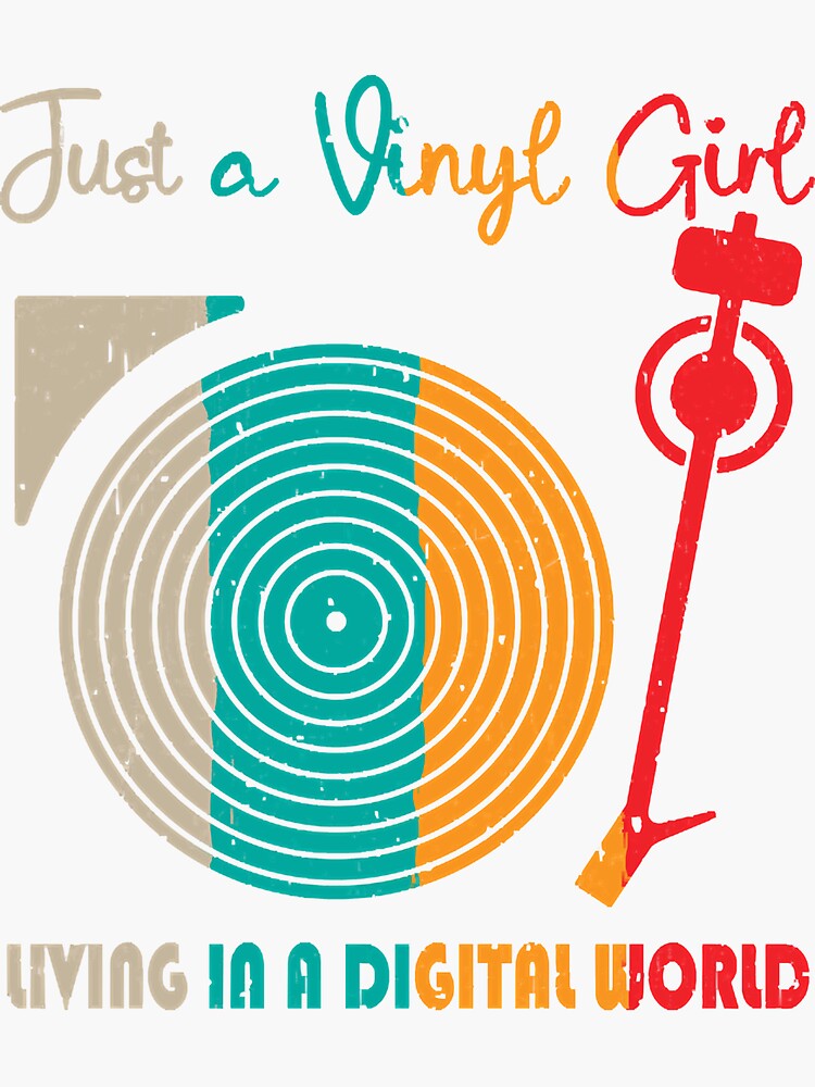 "Vinyl Record Player Shirt Vinyl Girl Funny Vinyl quotes " Sticker by ...
