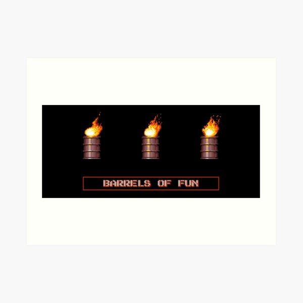 "Pixel Flaming Explosive Barrels" Art Print by last-pixel | Redbubble
