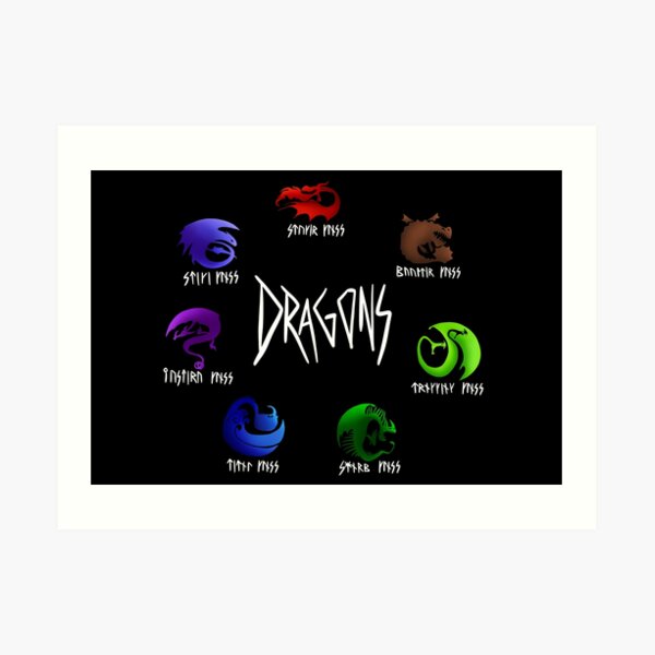 "HTTYD Dragon Classifications with White Font" Art Print for Sale by ...