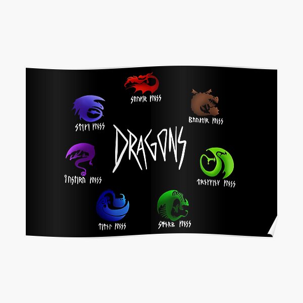 "HTTYD Dragon Classifications with White Font" Poster for Sale by ...