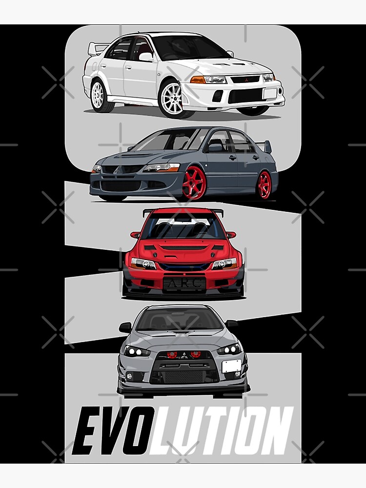 Póster «Música Vintage Mitsubishi Evolution Lancer Evo Vii Viii Iv X ...