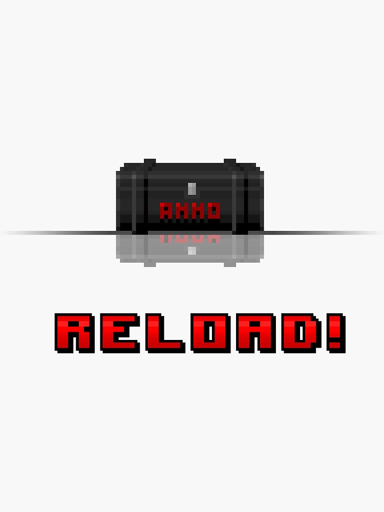 "Pixel Reload Gaming Powerup" Sticker by last-pixel | Redbubble