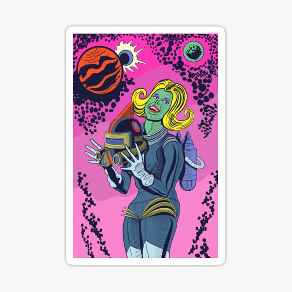 "Space Girl" Sticker for Sale by Funnyfuse | Redbubble