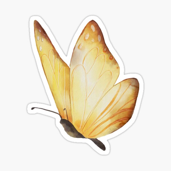 " Watercolor Yellow Butterfly Butterflies Spring Animals Farm" Sticker ...