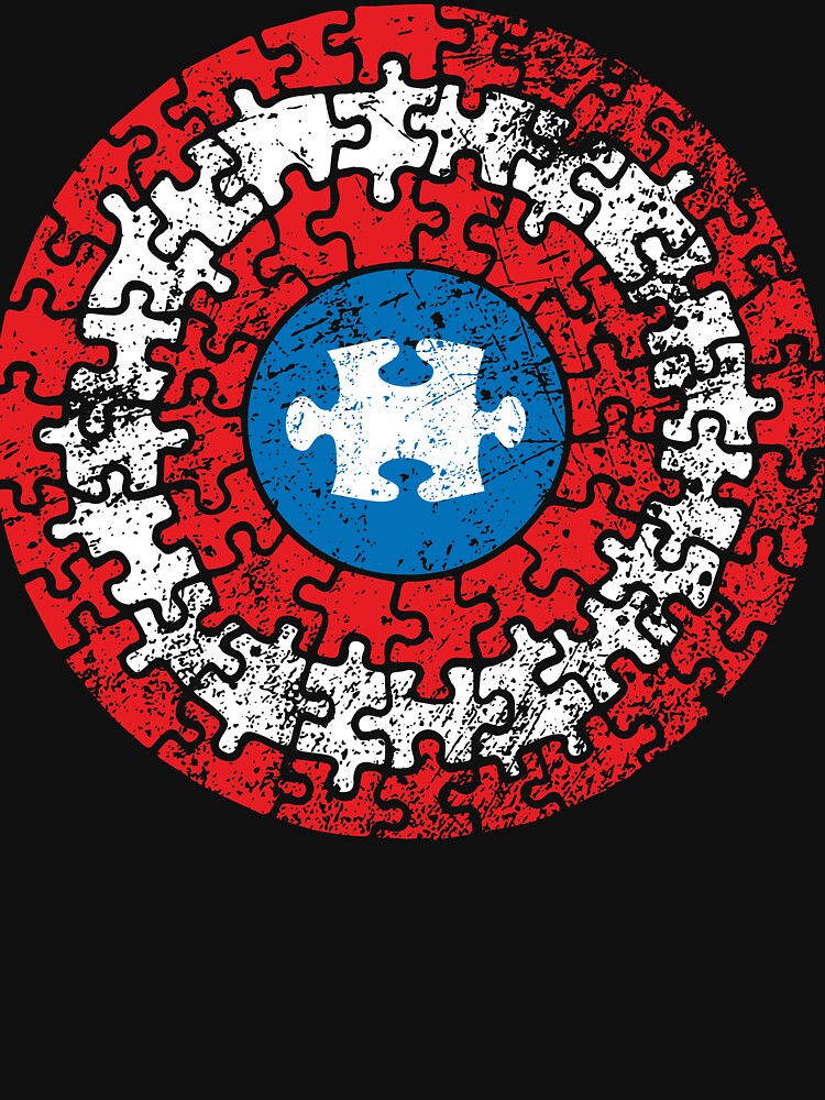 "Autism Awareness Captain Autism Puzzle Shield" T-shirt for Sale by ...