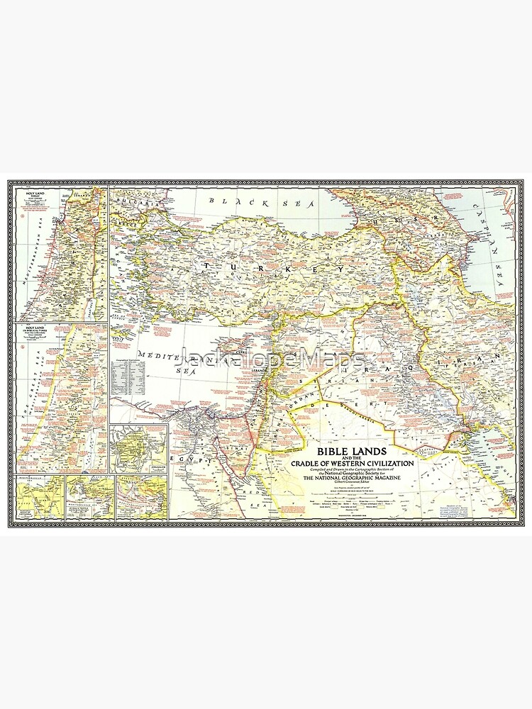 "" Middle East: 1946/Present - Detailed History Map of the Holy Land ...