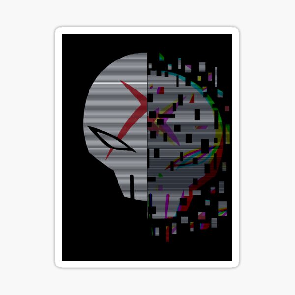 "Red X: Mask in Pixels" Sticker by robbersxfilms | Redbubble