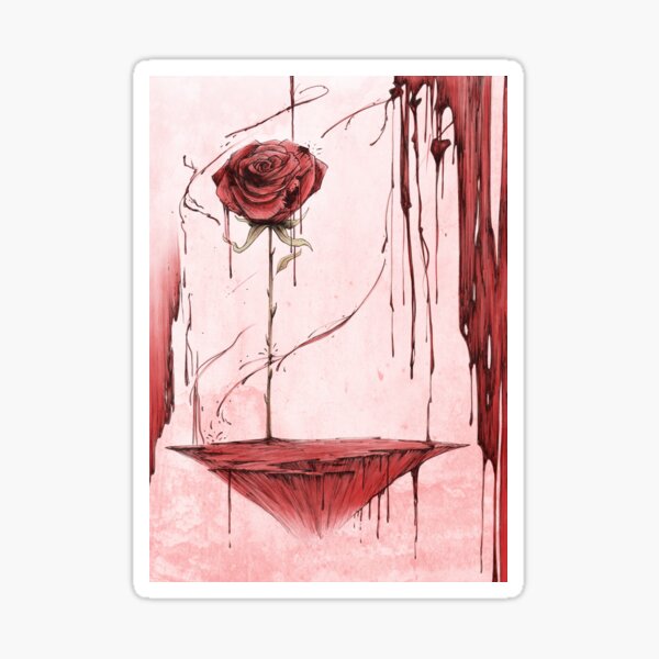 "Bleeding Red Rose" Sticker for Sale by ArtbyAlReid | Redbubble