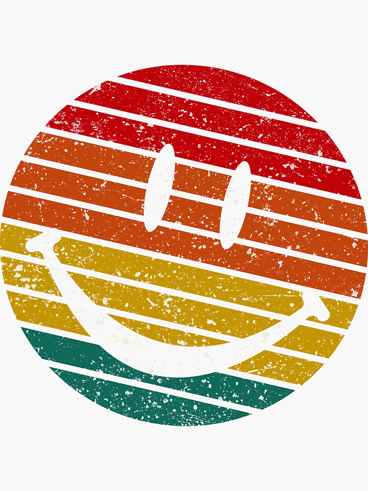 "Vintage SMILE FACE | 70's Vibes | vintage smile decals" Sticker by ...
