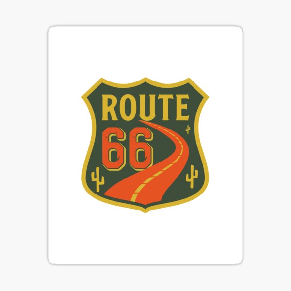 "Route 66" Sticker by BenignGiant | Redbubble