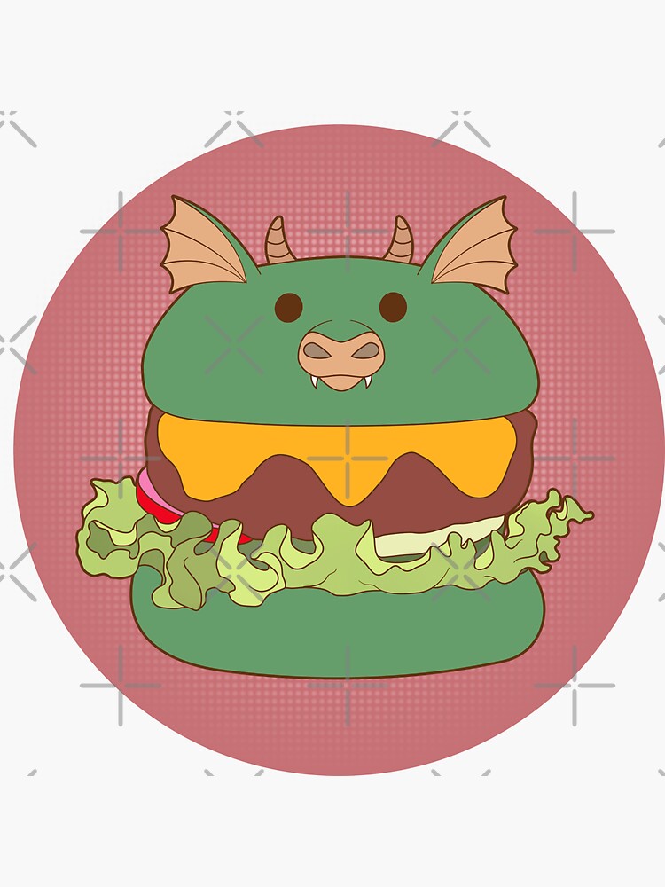 "Dragon Burger" Sticker by lerdoberdo | Redbubble