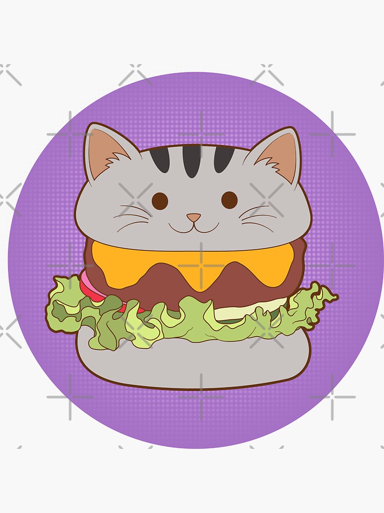 "Cat Burger" Sticker by lerdoberdo | Redbubble