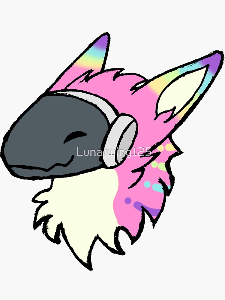 "Pink Rainbow Protogen " Sticker by Lunarwing125 | Redbubble