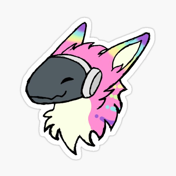 "Pink Rainbow Protogen " Sticker by Lunarwing125 | Redbubble