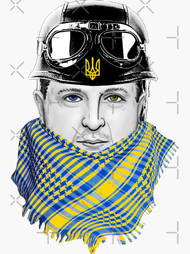 "zelinsky standing with Ukraine , stop war please" Sticker by lopron ...