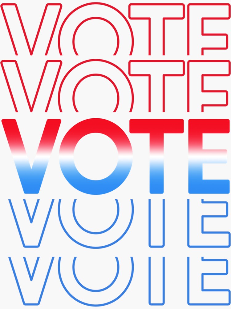 Pegatina «Regístrese para votar Letras azules Regístrese para votar ...