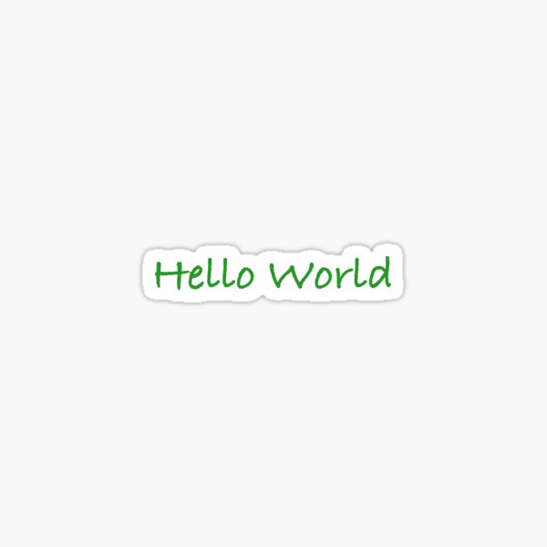 "Hello World " Sticker by artcraftt5 | Redbubble