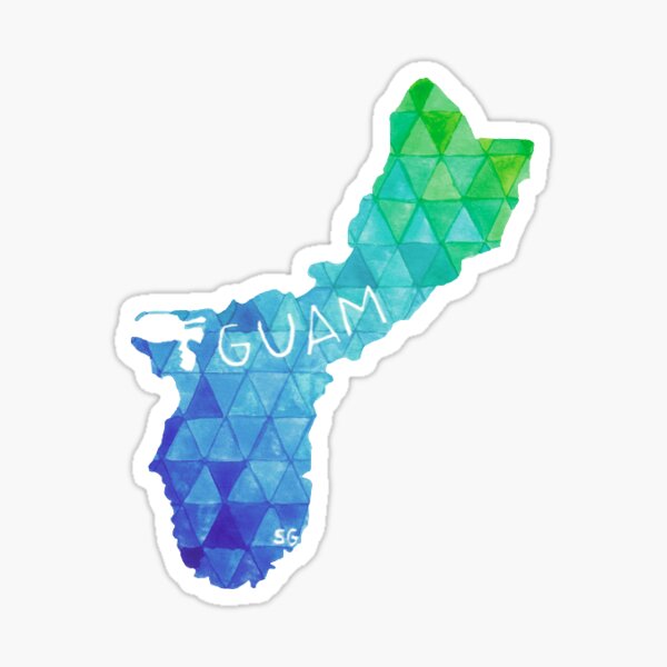 "Guam Map Sticker" Sticker by SharlaPaints | Redbubble