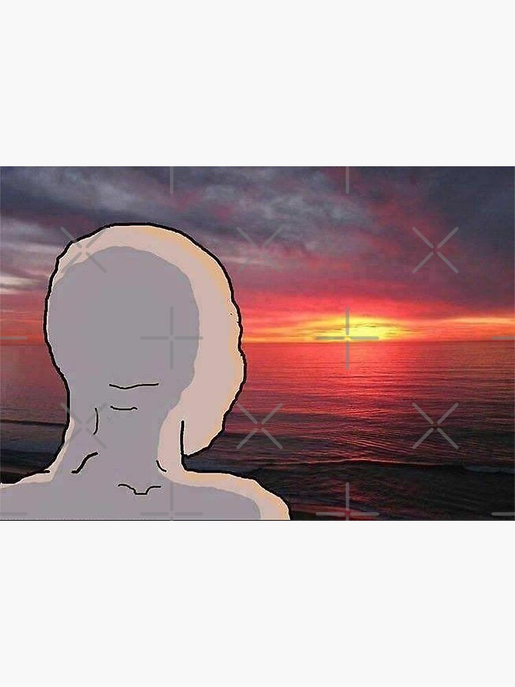 "Wojak watching the sunset" Sticker for Sale by Chaiser | Redbubble
