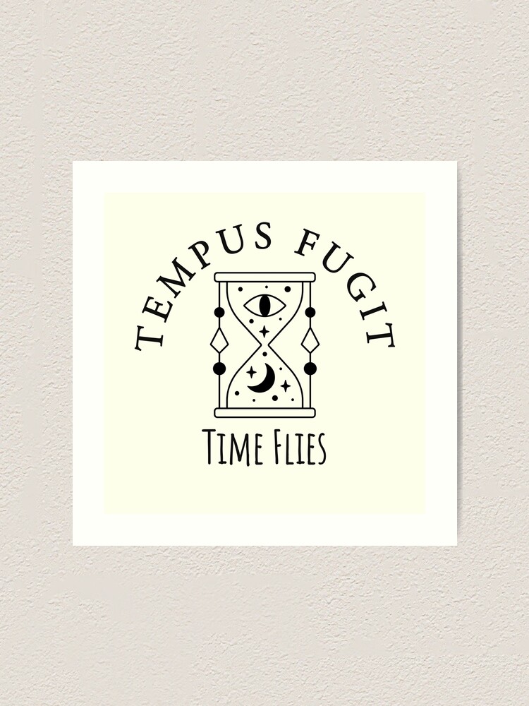 "Tempus Fugit Time Flies Dark Academia Latin Proverb" Art Print for ...