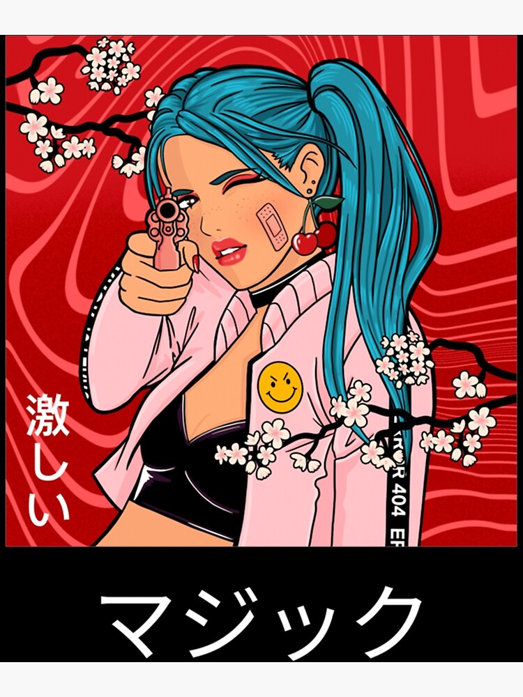 "Cherry Blossom Sakura Japanese Anime Girl With Gun Classic ...