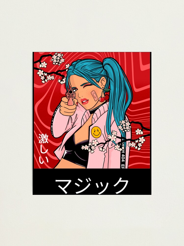 "Cherry Blossom Sakura Japanese Anime Girl With Gun Classic ...