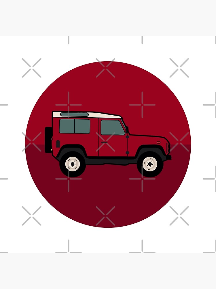 "Defender SUV - Ruby Red - Circle" Poster for Sale by NautilusMare | Redbubble