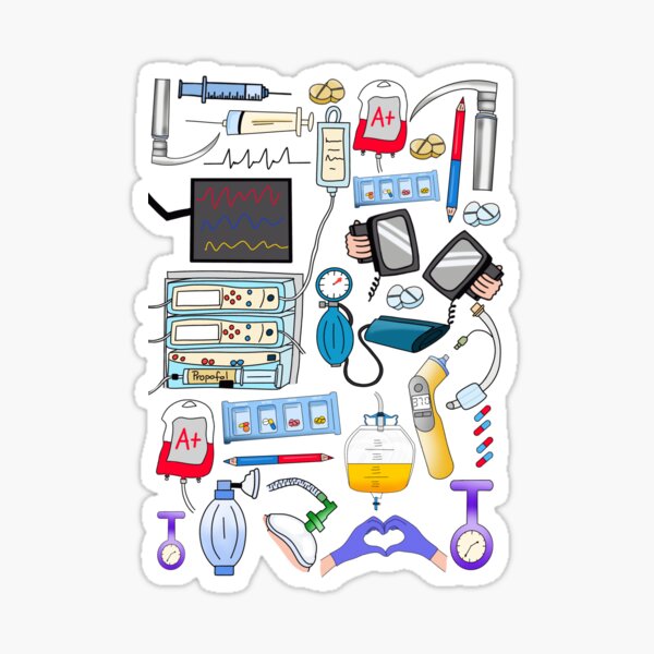 "intensive care unit" Sticker by lia _opsaal | Redbubble