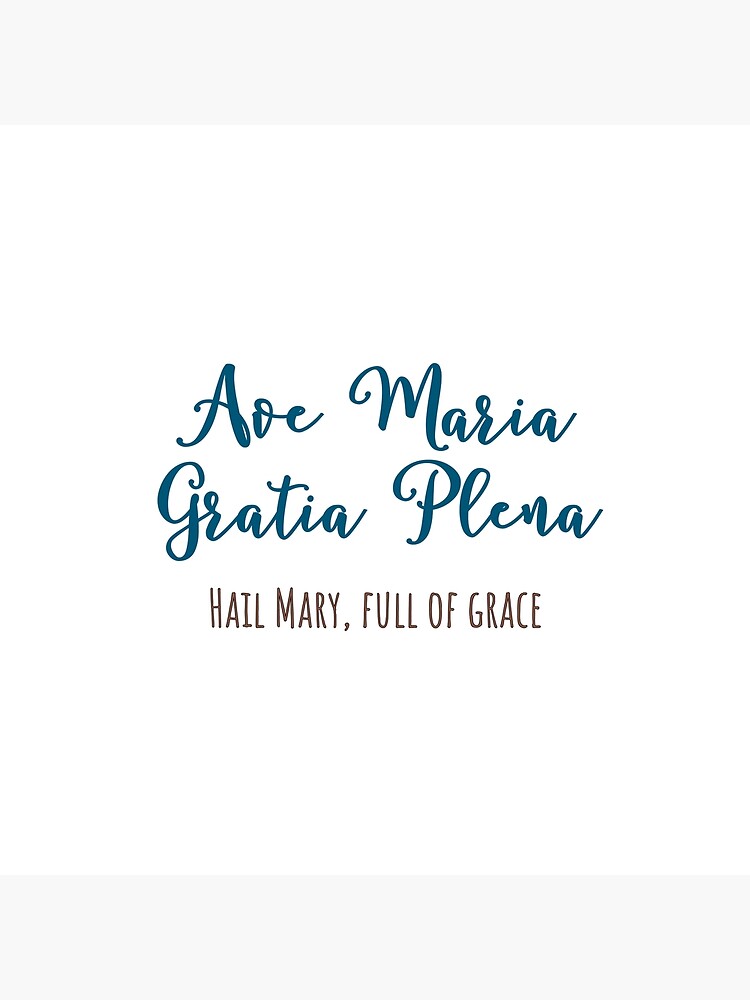 "Ave Maria Latin Hail Mary Minimalist Latin English Prayer" Poster by ...