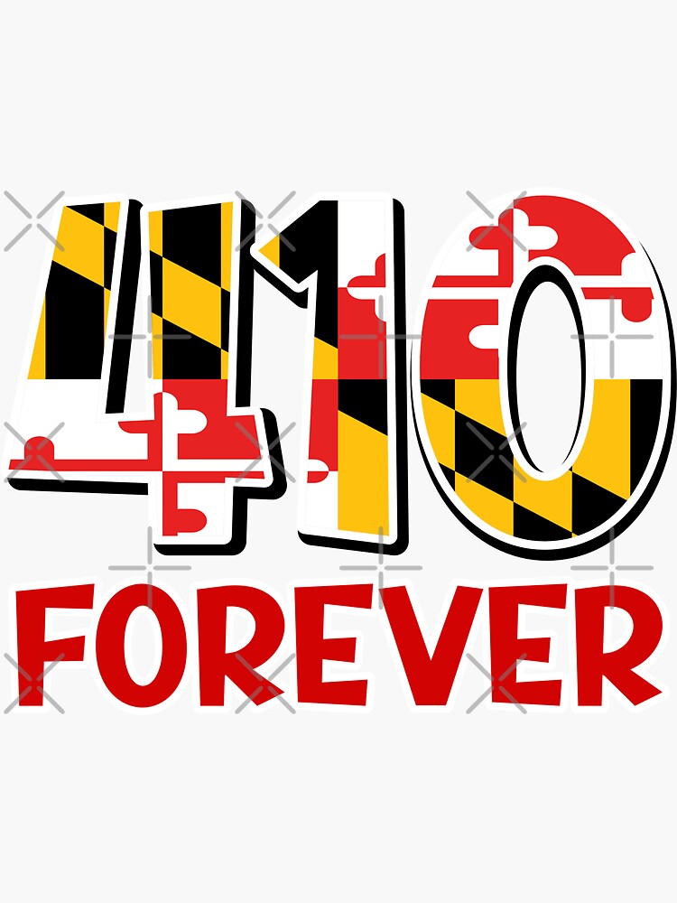 "Maryland Flag 410 Area Code Souvenir Maryland Forever" Sticker for ...