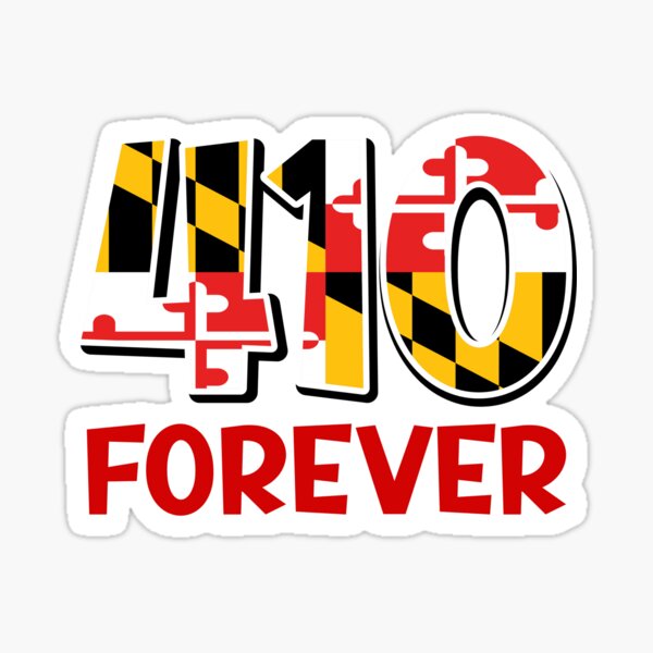 "Maryland Flag 410 Area Code Souvenir Maryland Forever" Sticker for ...