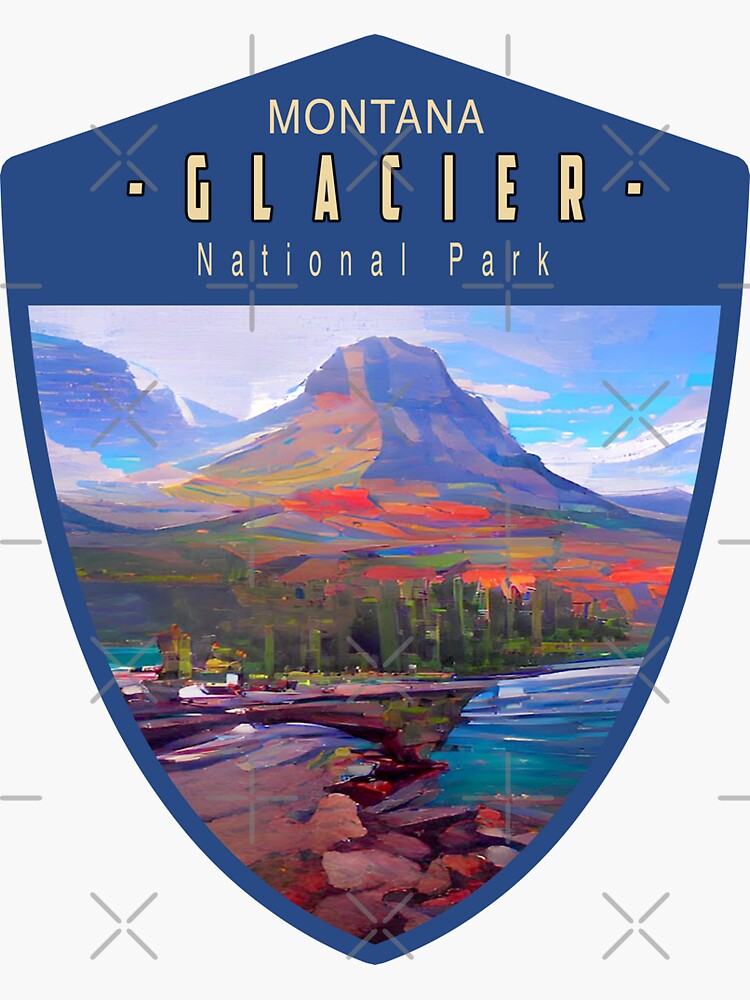 "Helena Glacier National Park Travel Montana" Sticker by CattlettArt ...
