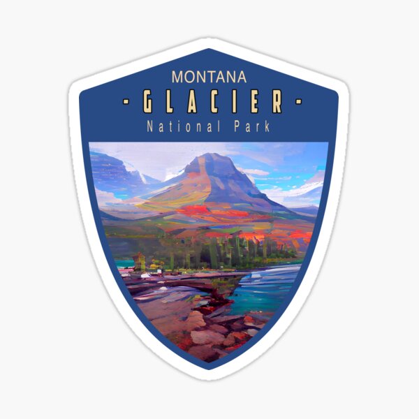 "Helena Glacier National Park Travel Montana" Sticker by CattlettArt ...