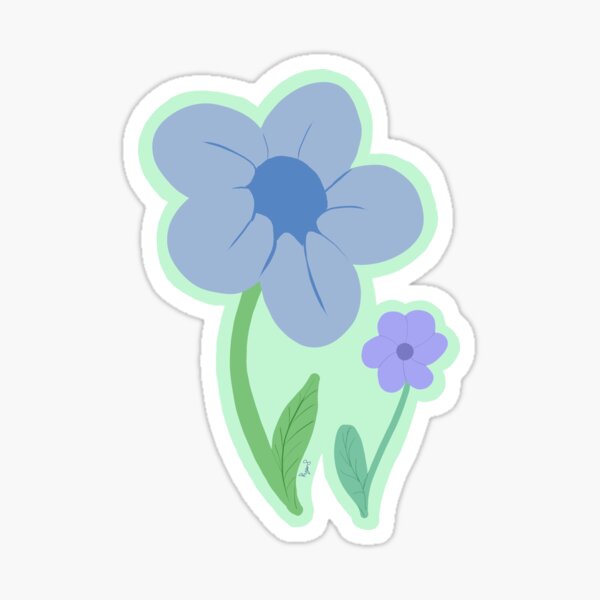 "Pretty blue flowers" Sticker for Sale by rsartcustom | Redbubble