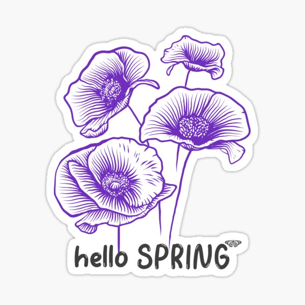 "HELLO SPRING" Sticker by nattyapparel | Redbubble
