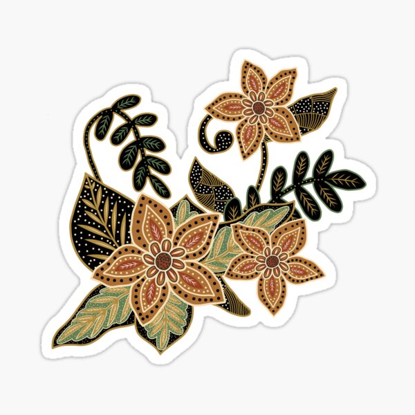 "Indonesian Batik Floral Pattern" Sticker for Sale by fantasystar ...