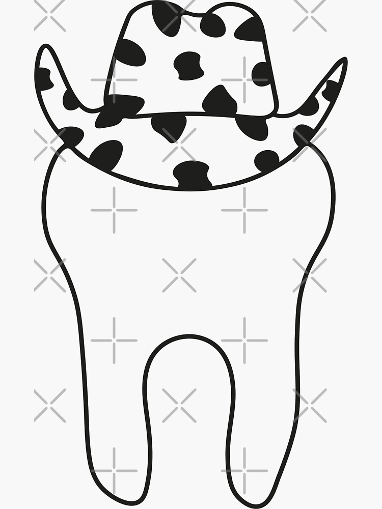 "Cowboy Tooth Cow Pattern" Sticker by LinchenMeyer | Redbubble