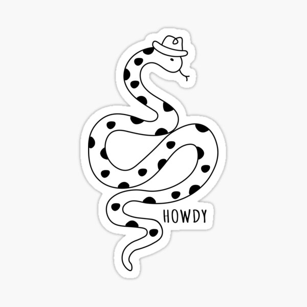"Cowboy Hat Snake Cow Pattern" Sticker by LinchenMeyer | Redbubble