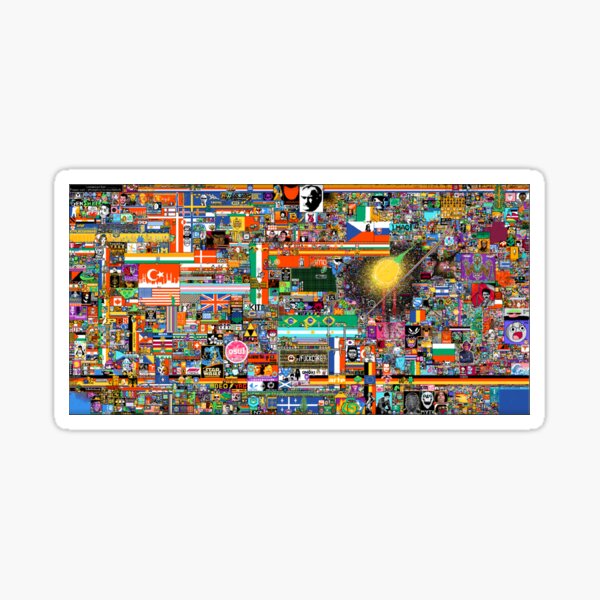 "Widescreen /r/place Reddit 2022 12K " Sticker by ashholms | Redbubble