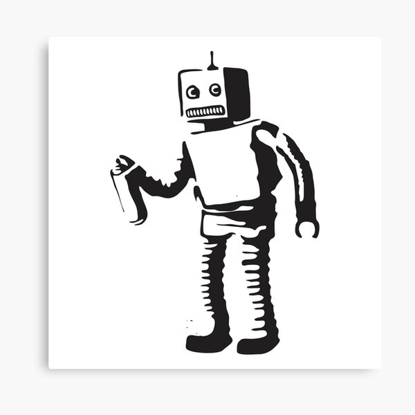 "Robot Doing Graffiti" Canvas Print for Sale by berkahjaya | Redbubble