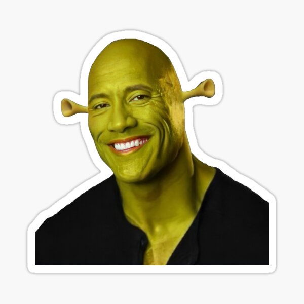 "Dwayne 'The Shrok" Johnson" Sticker by KRISEN1 | Redbubble