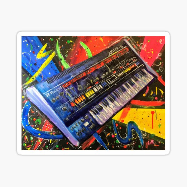 "Synth Party" Sticker for Sale by CurlyClaraBelle | Redbubble