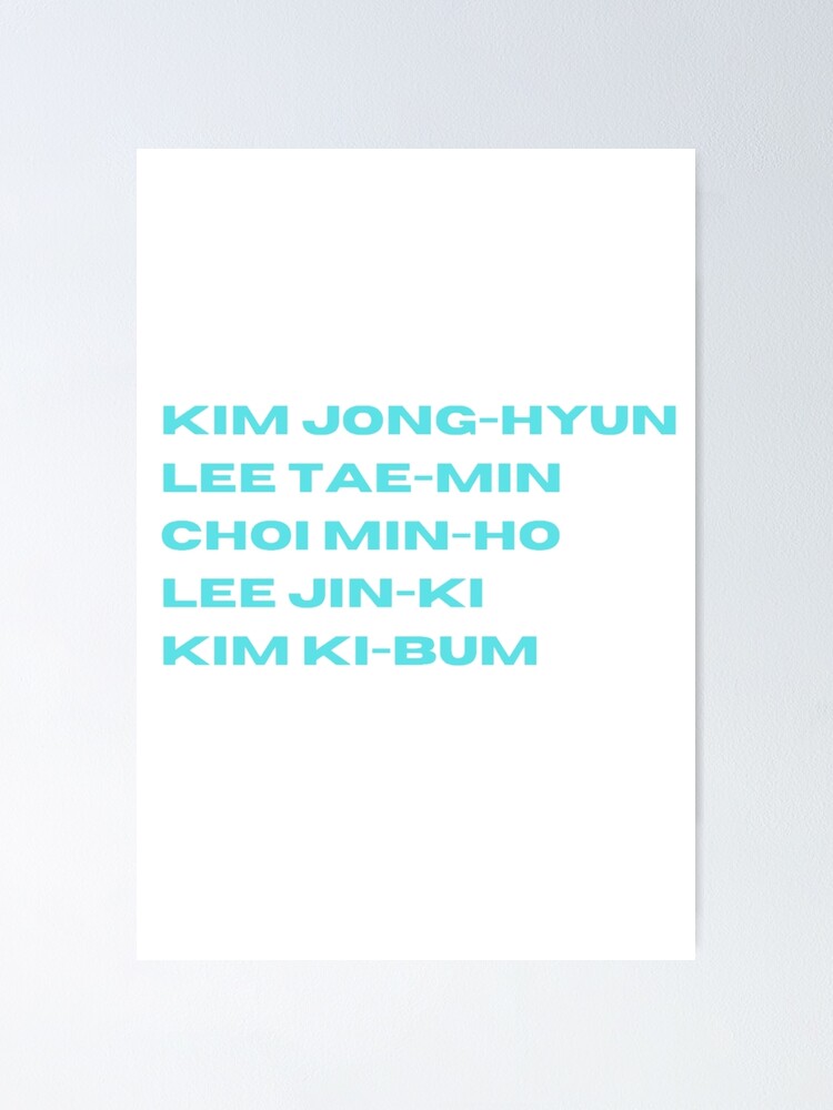 "Shiny Shinee names in aqua" Poster for Sale by TstMark | Redbubble