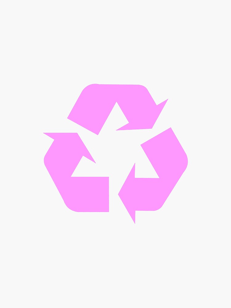 "pink recycling symbol" Sticker by wheatcat | Redbubble